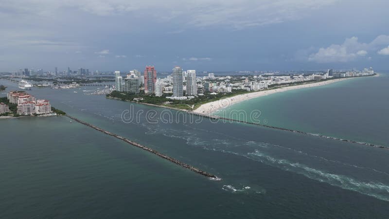Miami Beach, South Beach. Miami Beach Skyline. Miami Cityscape, Aerial ...