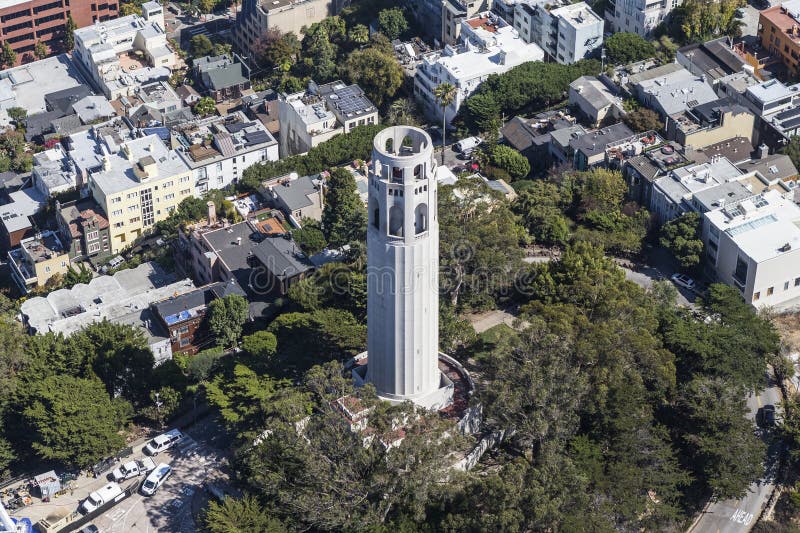 Coit Tower Park San Francisco Stock Image - Image of united, homes ...