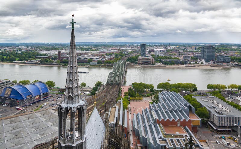 Aerial View of Cologne from the Viewpoint of Cologne Cathedral ...