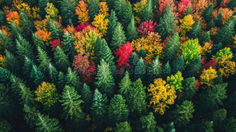 Aerial View of the Colorful Autumn Forest Stock Photo - Image of autumn ...