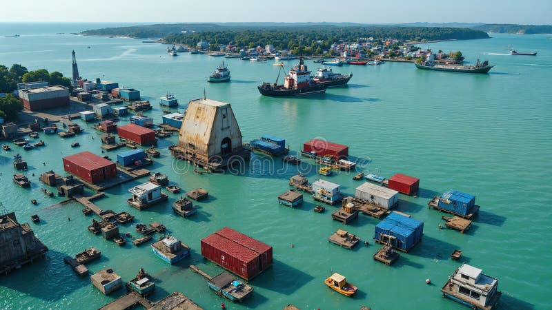 Floating Transport Structures Stock Illustrations – 168 Floating ...