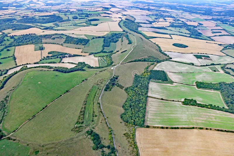 Aerial View of Combe Gibbet, England Stock Image - Image of england ...