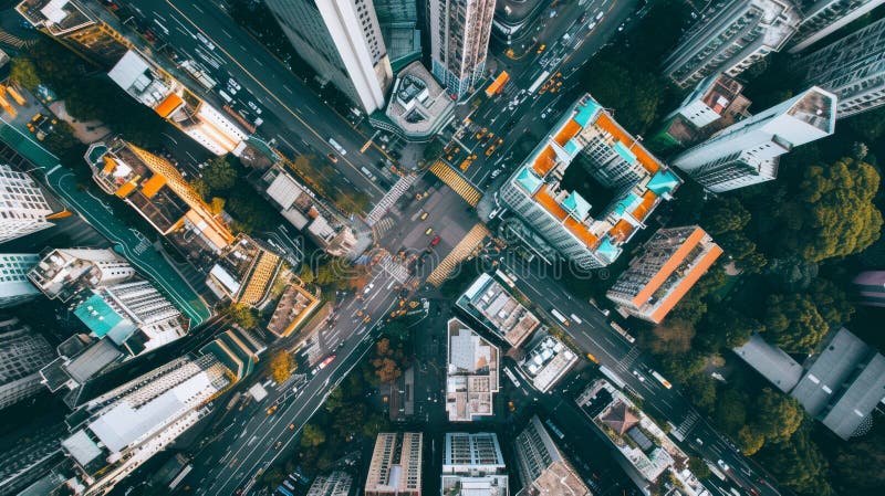 Aerial View of Commercial Properties and City Infrastructure Stock ...