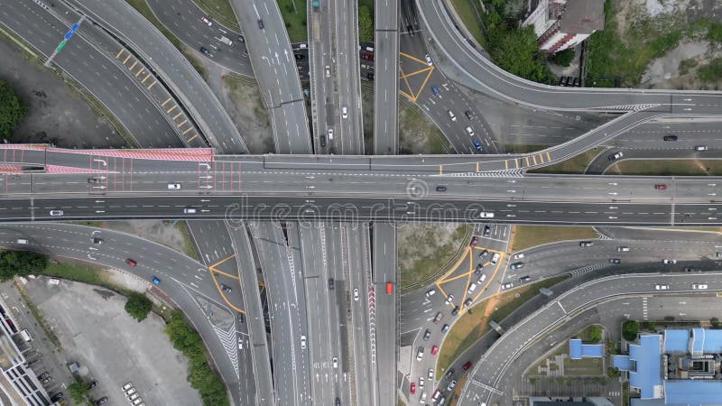 Aerial View of Complex Highway Interchange with Traffic in Kuala Lumpur ...