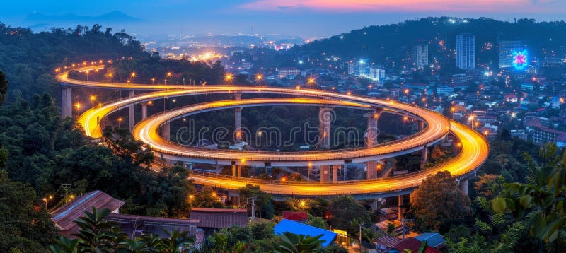 Aerial View of Complex Multilevel Junction Interchange on Expressway ...