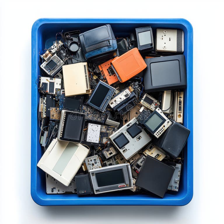 Aerial View Components Container Electronic Blue Stock Illustration ...