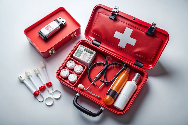 Aerial View of Comprehensive First Aid Kit Packed and Ready for ...