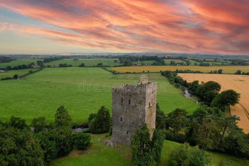 Aerial View of Conna Castle in County Cork Stock Image - Image of ...