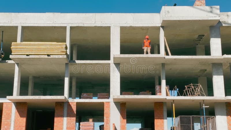 Aerial View of the Construction of a Monolithic Multi-story Building ...