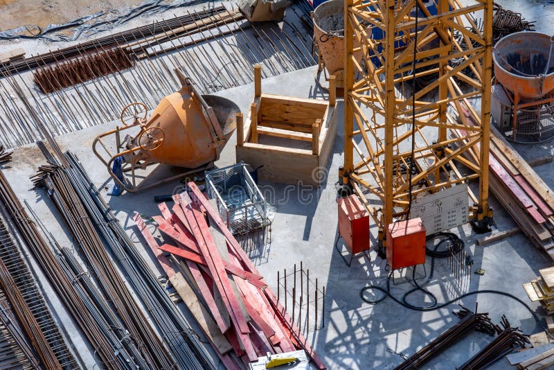 Aerial View of a Construction Site Stock Photo - Image of equipment ...