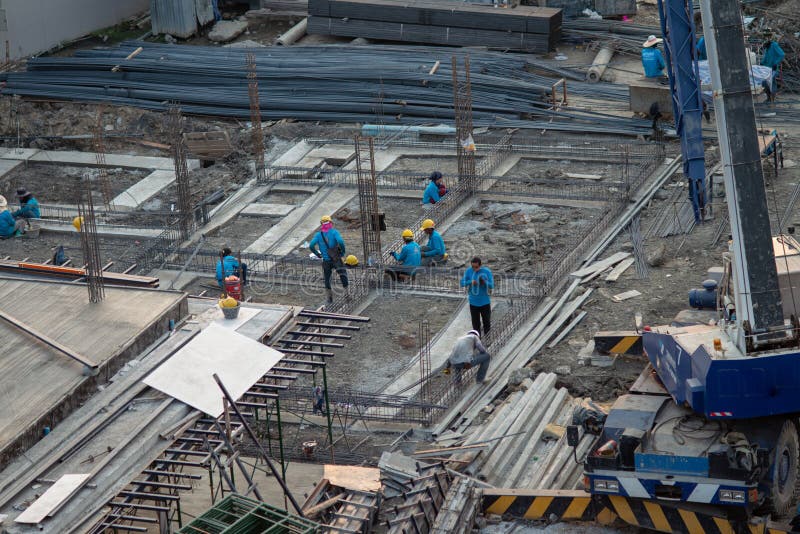 Authentic Construction Worker Busy on the Positioning of Formwork ...