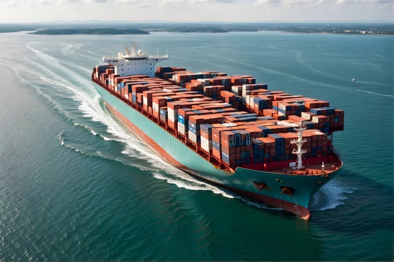 Aerial View of Container Cargo Ship, Freight Shipping Maritime Stock ...