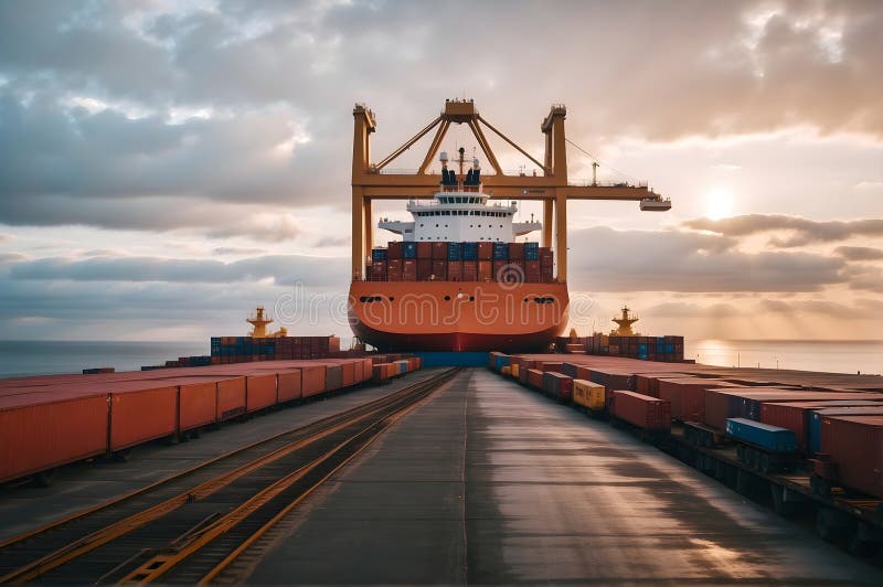 Aerial View of Container Cargo Ship, Freight Shipping Maritime Stock ...