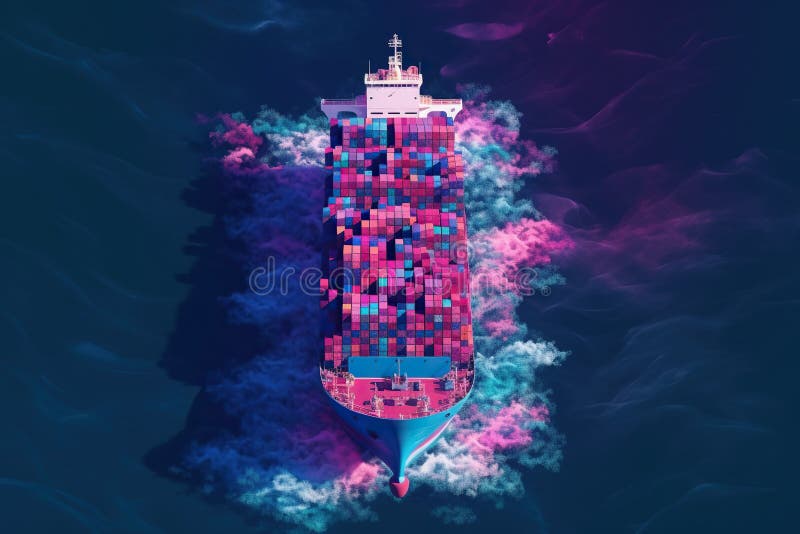 An Aerial View of a Container Ship , Concept of Bird S Eye View ...