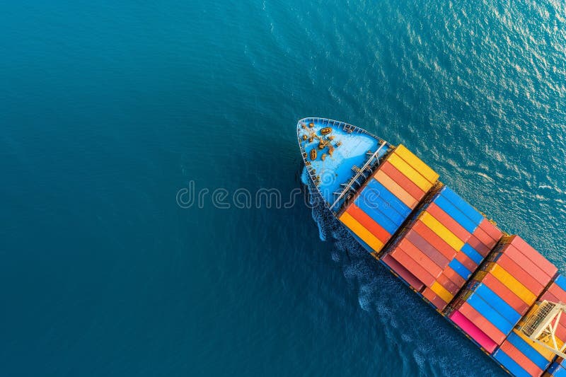 Aerial View Container Ship Full Load Container for Logistics Stock ...