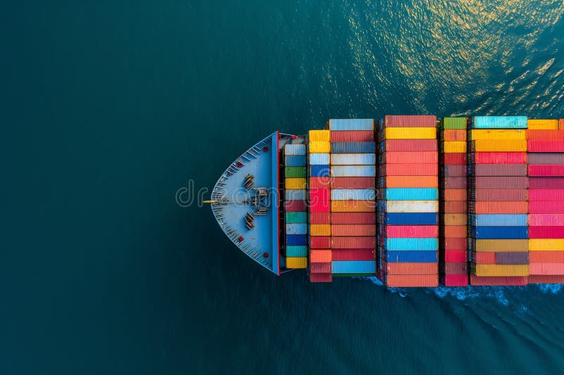 Aerial View Container Ship Full Load Container for Logistics Stock ...