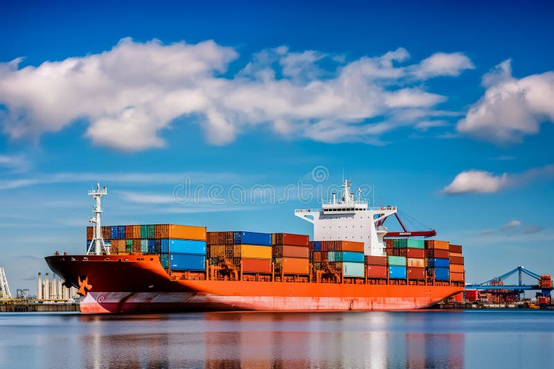Aerial View of Container Ship Transporting Cargo in the Sea Stock ...