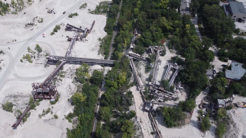 Aerial View of Conveyor System on the Slope of a Mining Facility. Stock ...