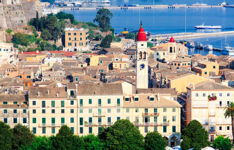 Aerial view of Corfu city stock photo. Image of greece - 27085686