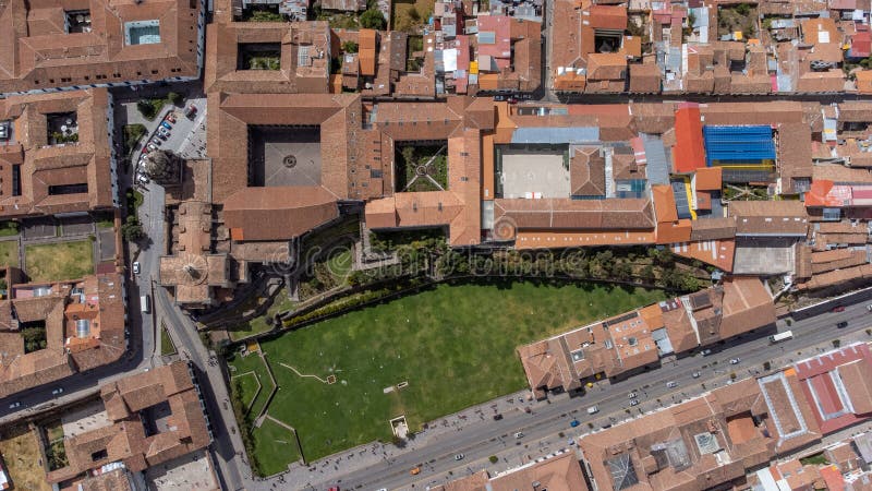 Aerial View of the Coricancha Temple in Cusco Stock Photo - Image of ...