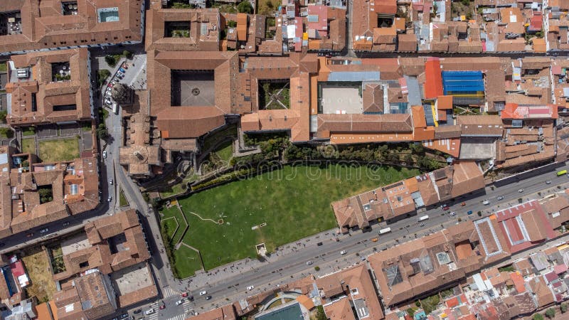 Aerial View of the Coricancha Temple in Cusco Stock Image - Image of ...