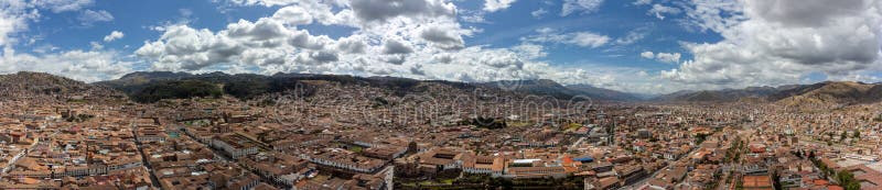 Aerial View of the Coricancha Temple in Cusco. 360 View Stock Photo ...