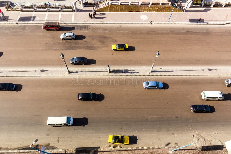 Aerial View of Corniche Seaside Drive in Alexandria, Egy Stock Image ...