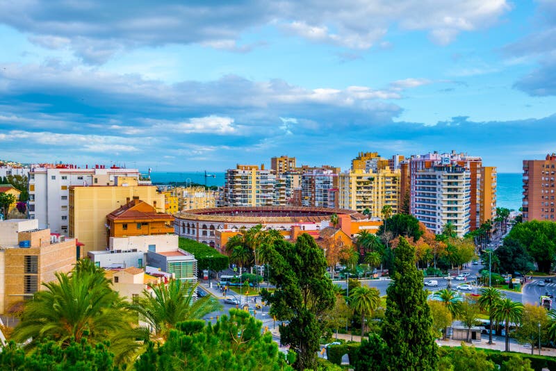 Aerial View of the Corrida Building in the Spanish City Malaga...IMAGE ...