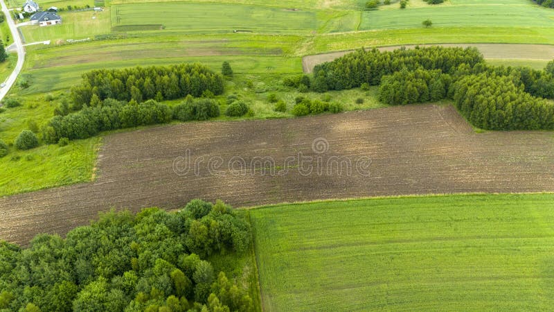 Aerial View on the Countryside and the Agricultural Field Stock Photo ...