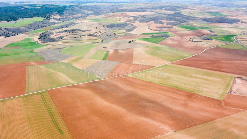 Aerial View of Countryside Fields Stock Image - Image of landscape ...
