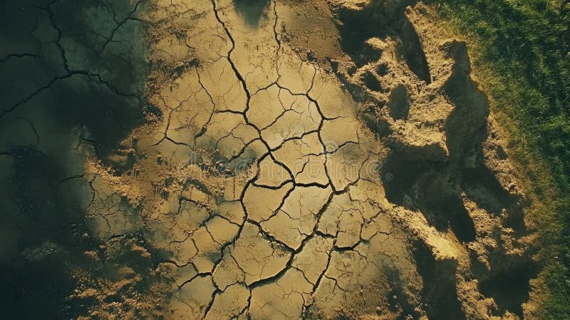 Aerial View of Cracked Earth As a Symbol of Drought Stock Illustration ...