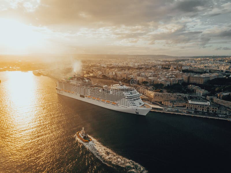 An Aerial View of Cruise Ship Preparing To Take Off Editorial Stock ...