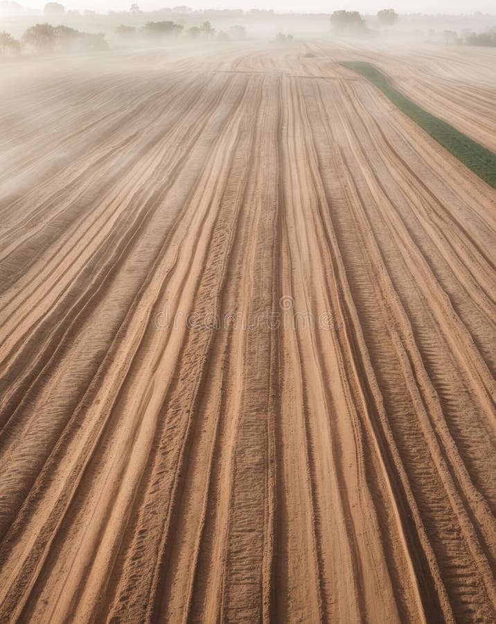 Aerial View of Cultivated Soil with Diffused Light Stock Photo - Image ...