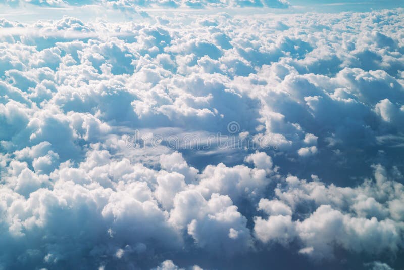 Aerial View of Cumulus Rain Clouds Dramatic Cloudscape. Stock Photo ...