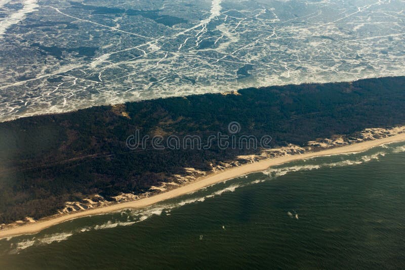 Aerial View of Curonian Spit Stock Image - Image of natural, shore ...
