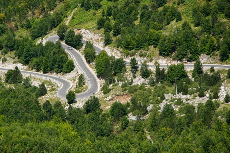Aerial View of Curvy Road in the Albanian Alps Mountain Stock Photo ... Aerial View of Curvy Road in the Albanian Alps Mountain Stock Photo ...