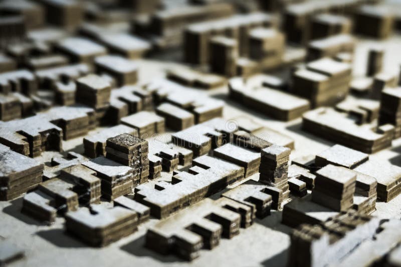 Aerial View of 3D Model Town Plan Stock Image - Image of architecture ...