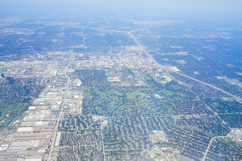 Aerial view of Dallas stock image. Image of growth, colorful - 119198517