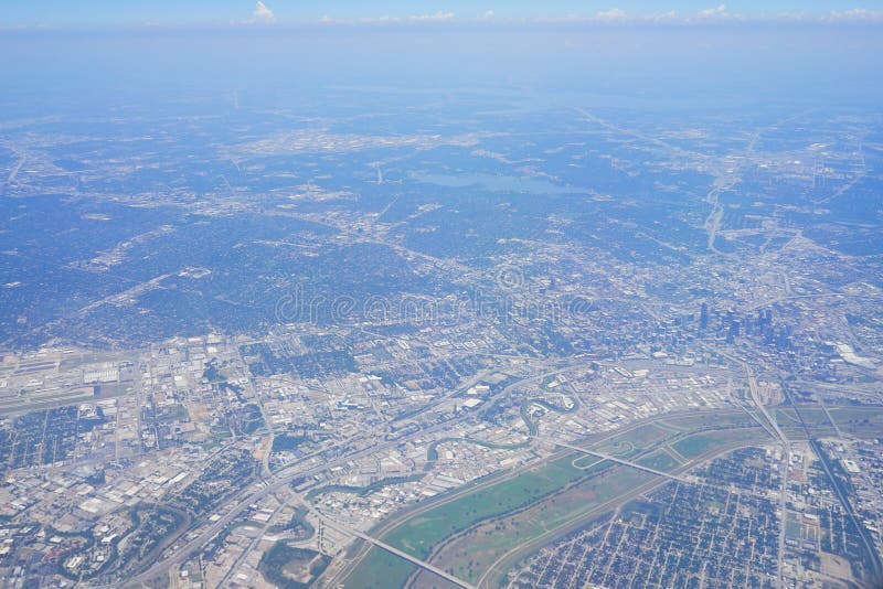 Aerial view of Dallas stock image. Image of buildings - 119199019