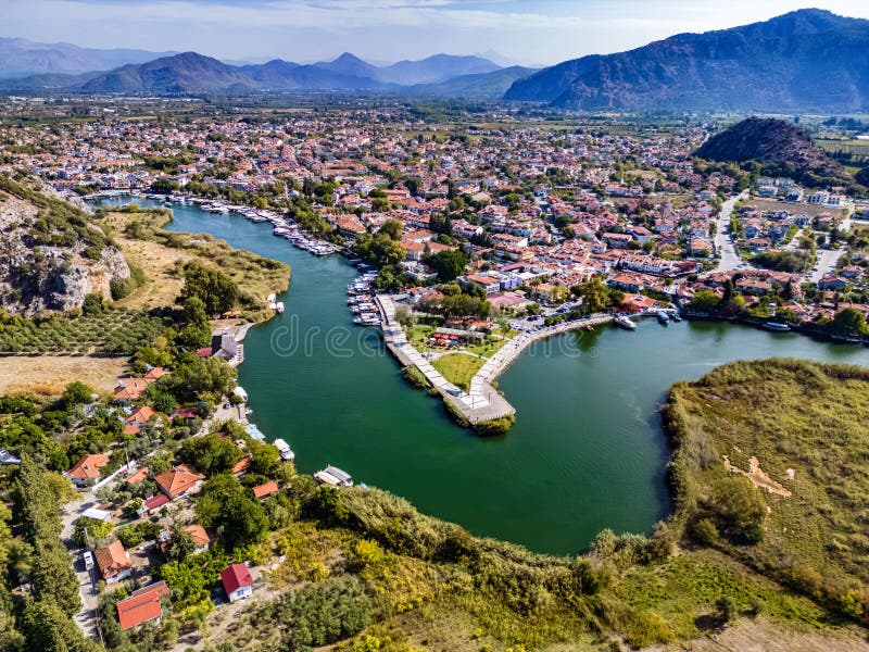 Aerial View of Dalyan in Mugla Province, Turkey Stock Image - Image of ...