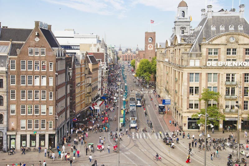 Aerial View of the Dam Square, Amsterdam Editorial Photo - Image of ...
