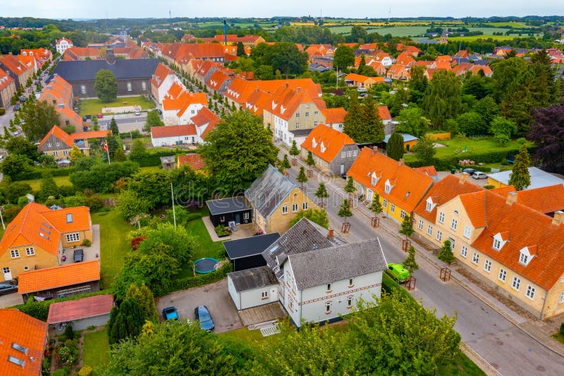 Aerial View of Danish Town Christiansfeld Stock Photo - Image of park ...