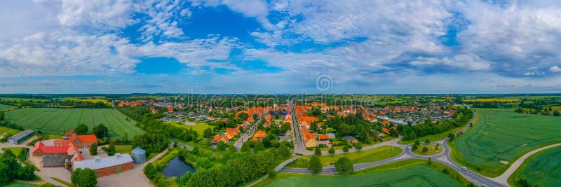 Aerial View of Danish Town Christiansfeld Stock Image - Image of church ...