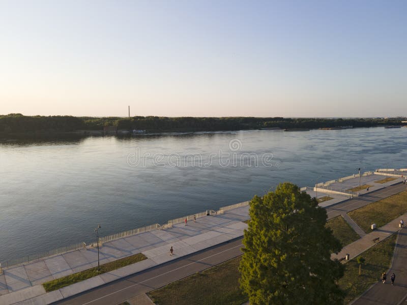 Aerial View of Danube River and City of Ruse, Bulgaria Stock Image ...