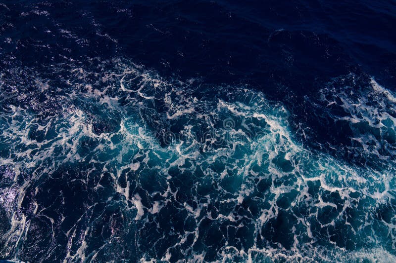Aerial View of Dark Ocean Waves with White Seafoam Stock Photo - Image ...