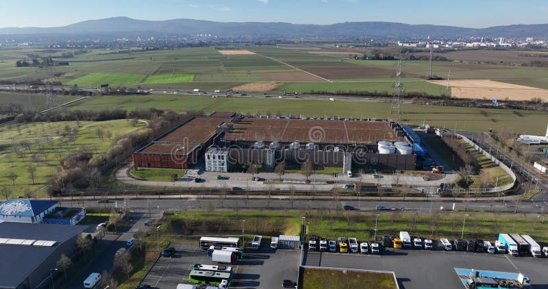Aerial View of Data Center Complex Building, the Data Center FRA-2 ...