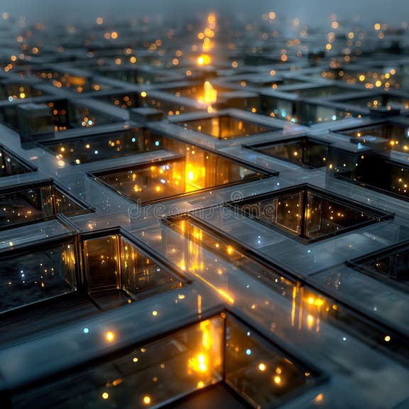 Aerial View of a Data Center, Featuring Grid-like Arranged Server ...