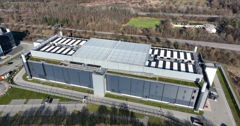 Aerial View of Data Center Housing Generative AI, Quantum Computing ...