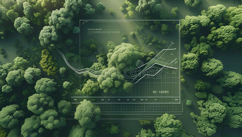 Aerial View Data Visualization of Green Spaces and Forest Growth Trends ...