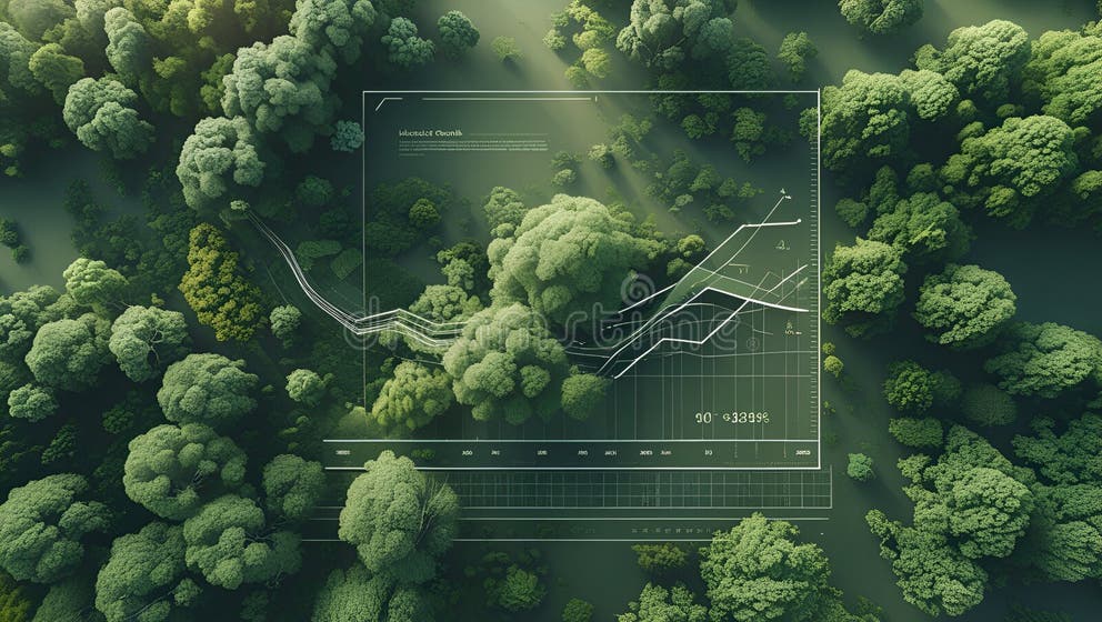 Aerial View Data Visualization of Green Spaces and Forest Growth Trends ...